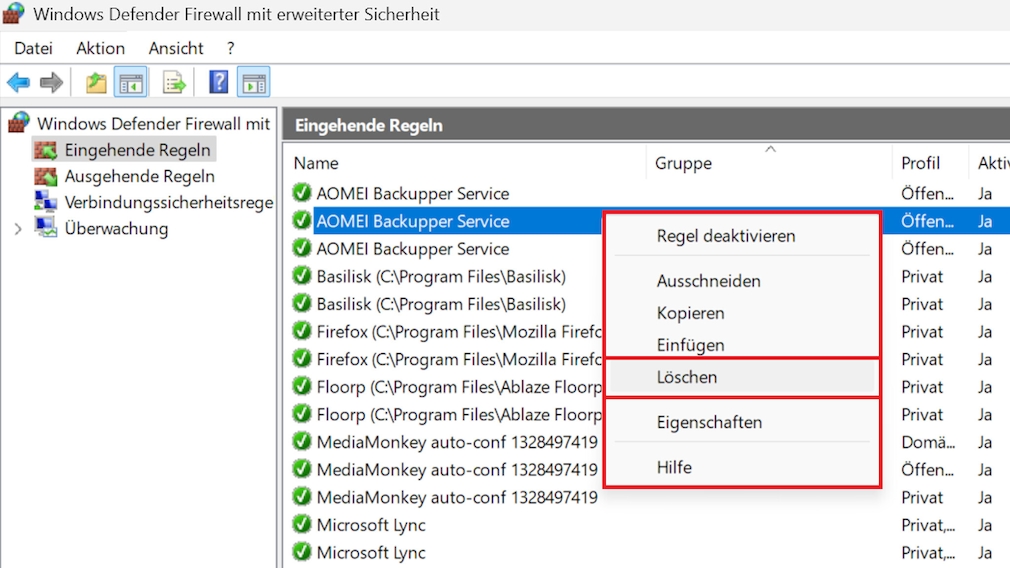 Windows-Firewall: Doppelte Einträge löschen – Firewall aufräumen ...