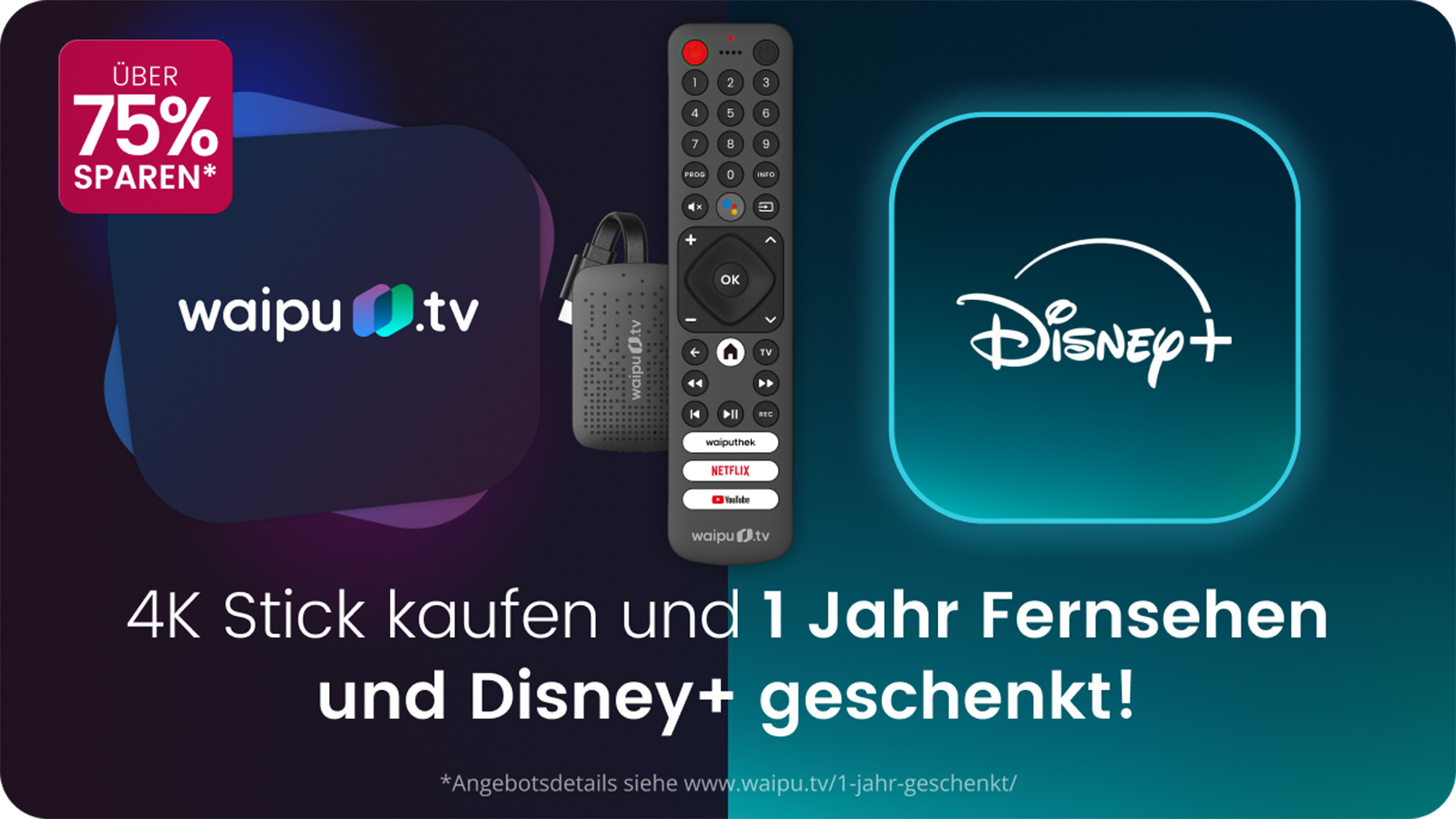 Waipu.tv 4K Stick mit Perfect Plus und Disney+ im Angebot - COMPUTER BILD