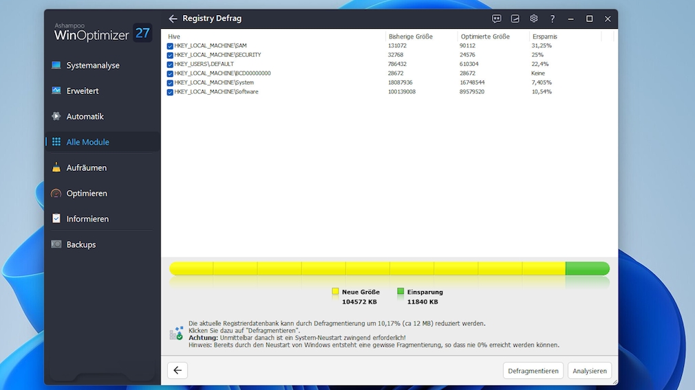 Ashampoo Registry Defrag: So nutzen Sie es unter Windows 11 - COMPUTER BILD