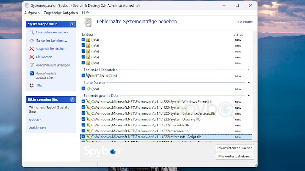 Spybot Registry-Cleaner: Spybot mit Tuning-Funktion für Windows ...