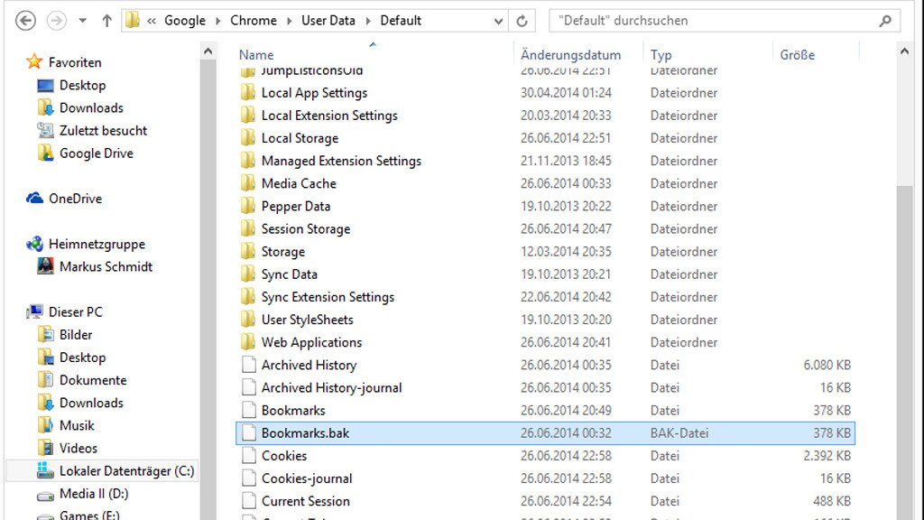 Backup von Google Chrome erstellen - COMPUTER BILD