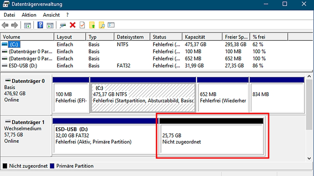USB-Stick formatieren und Partitionen löschen - COMPUTER BILD