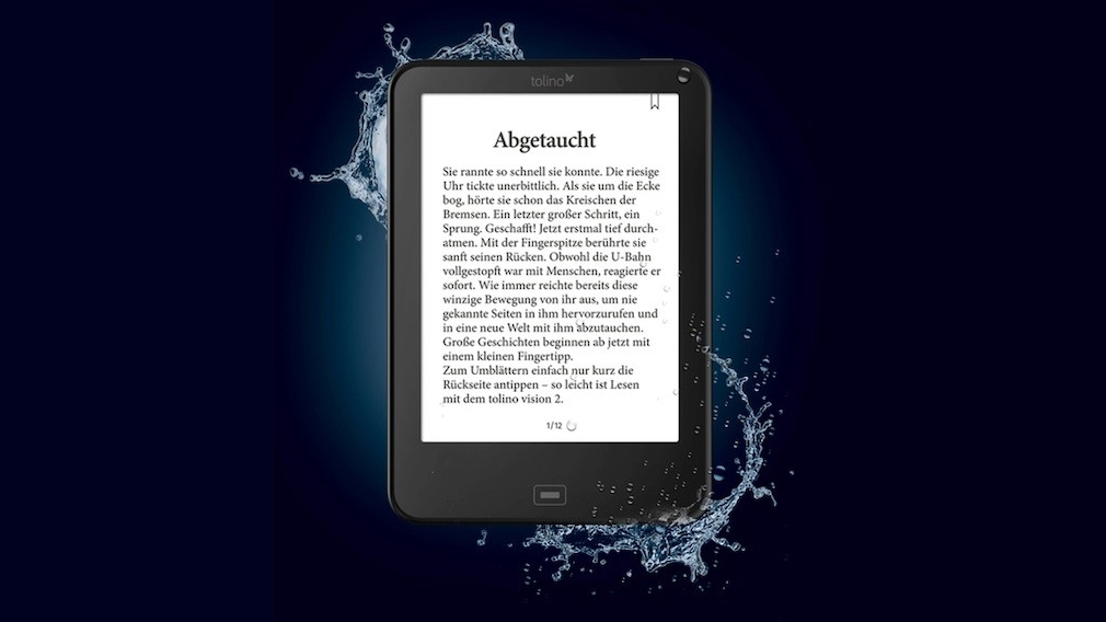 Tolino Vision 2: Wasserfester eBook-Reader mit tab2flip-Umblättern ...
