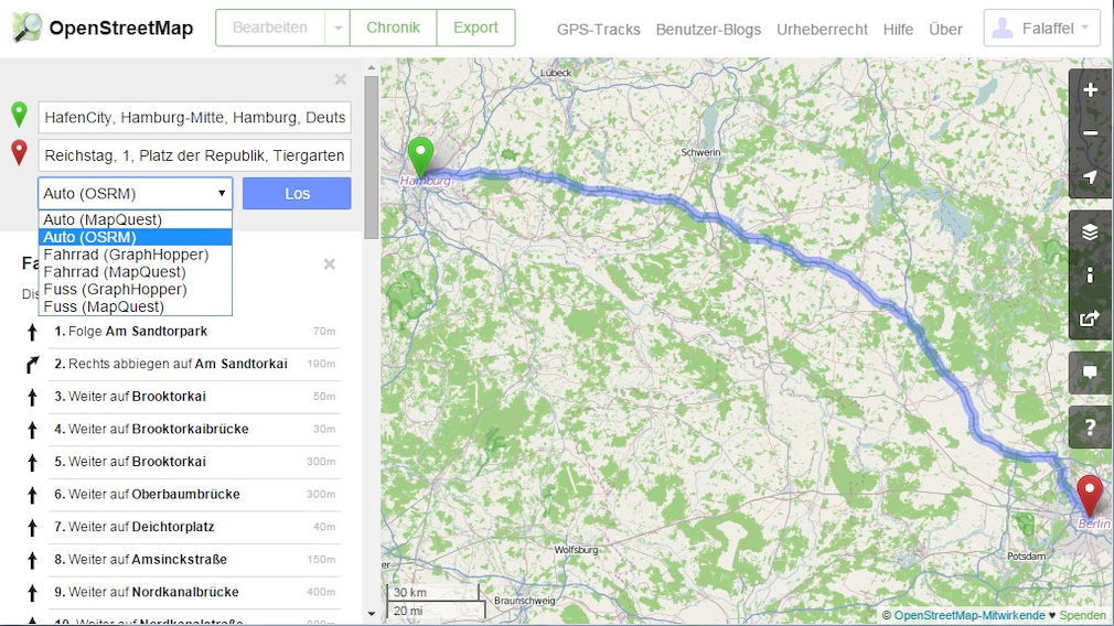 OpenStreetMap jetzt mit Routenplanung - COMPUTER BILD