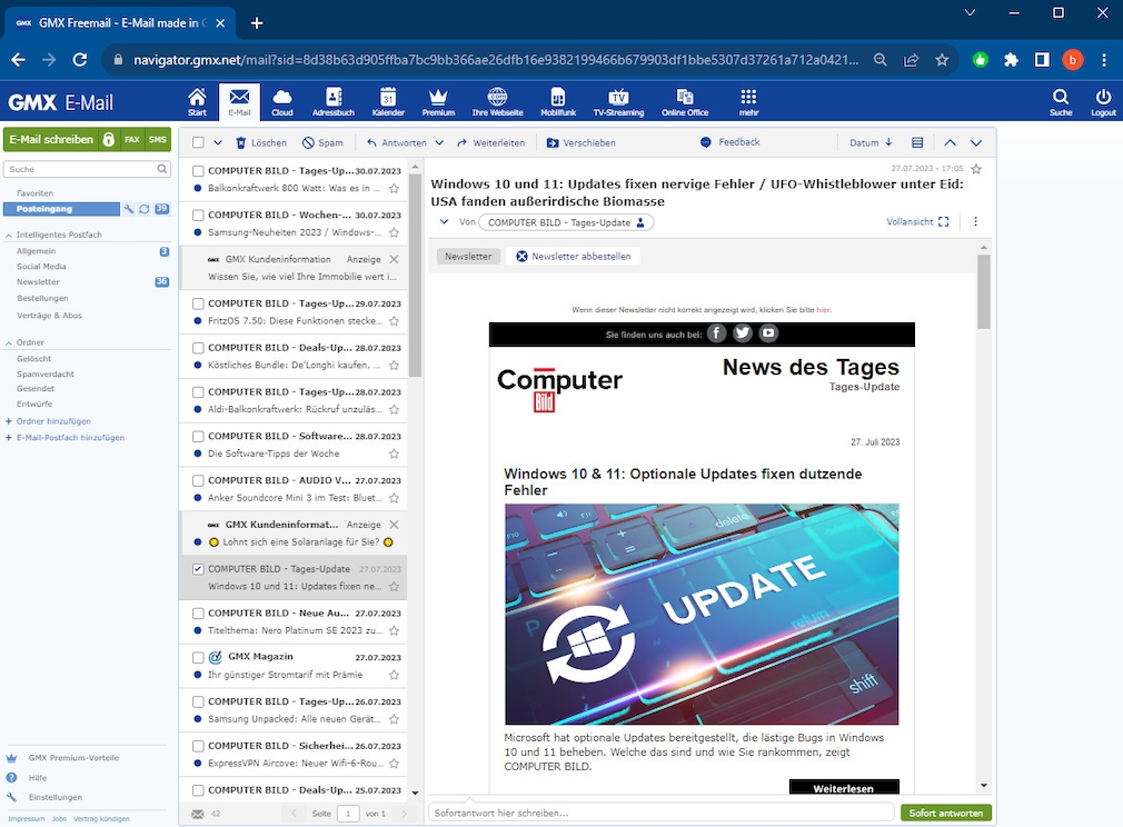 Gmx Mail GMX Freemail An Andere Adresse Weiterleiten