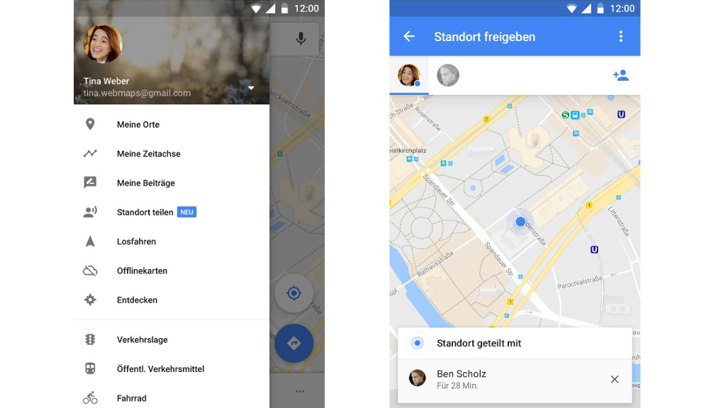 Maps: Standort in Echtzeit teilen - COMPUTER BILD
