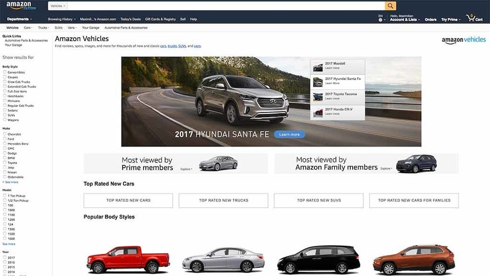 Amazon Vehicles: Autoverkauf in Europa - COMPUTER BILD
