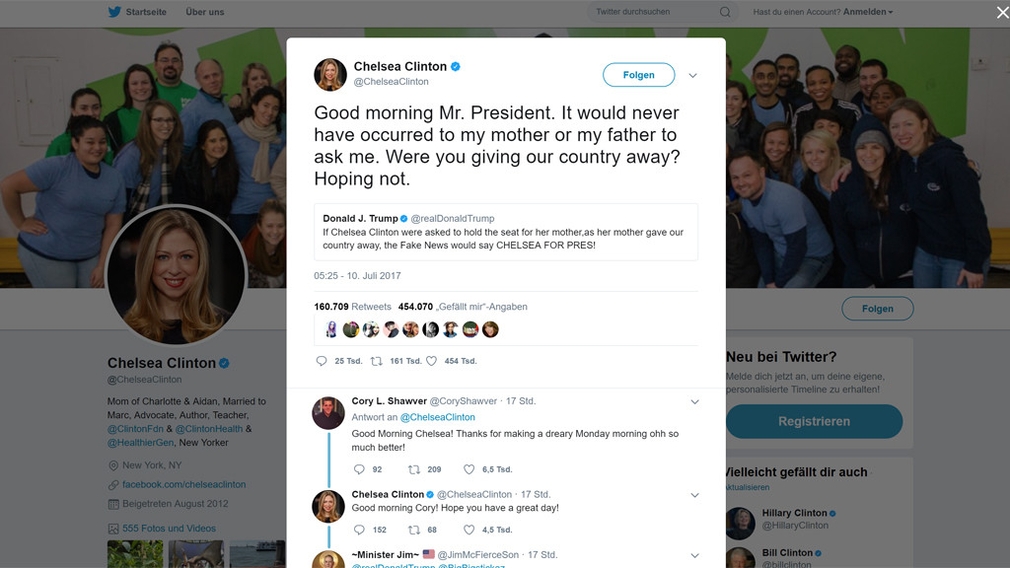 Twitter: Trump vs. Chelsea Clinton - COMPUTER BILD